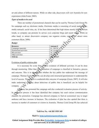 Sample Report on Public Relations By Global Assignment Help | PDF