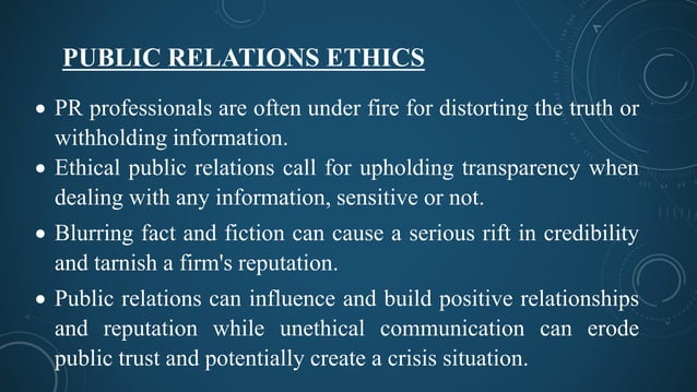 PUBLIC RELATIONS ETHICS of how to communicate with others.pptx