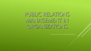 Public relations in an organization | PPTX