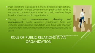 Public relations in an organization | PPTX