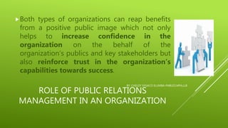 Public relations in an organization | PPTX