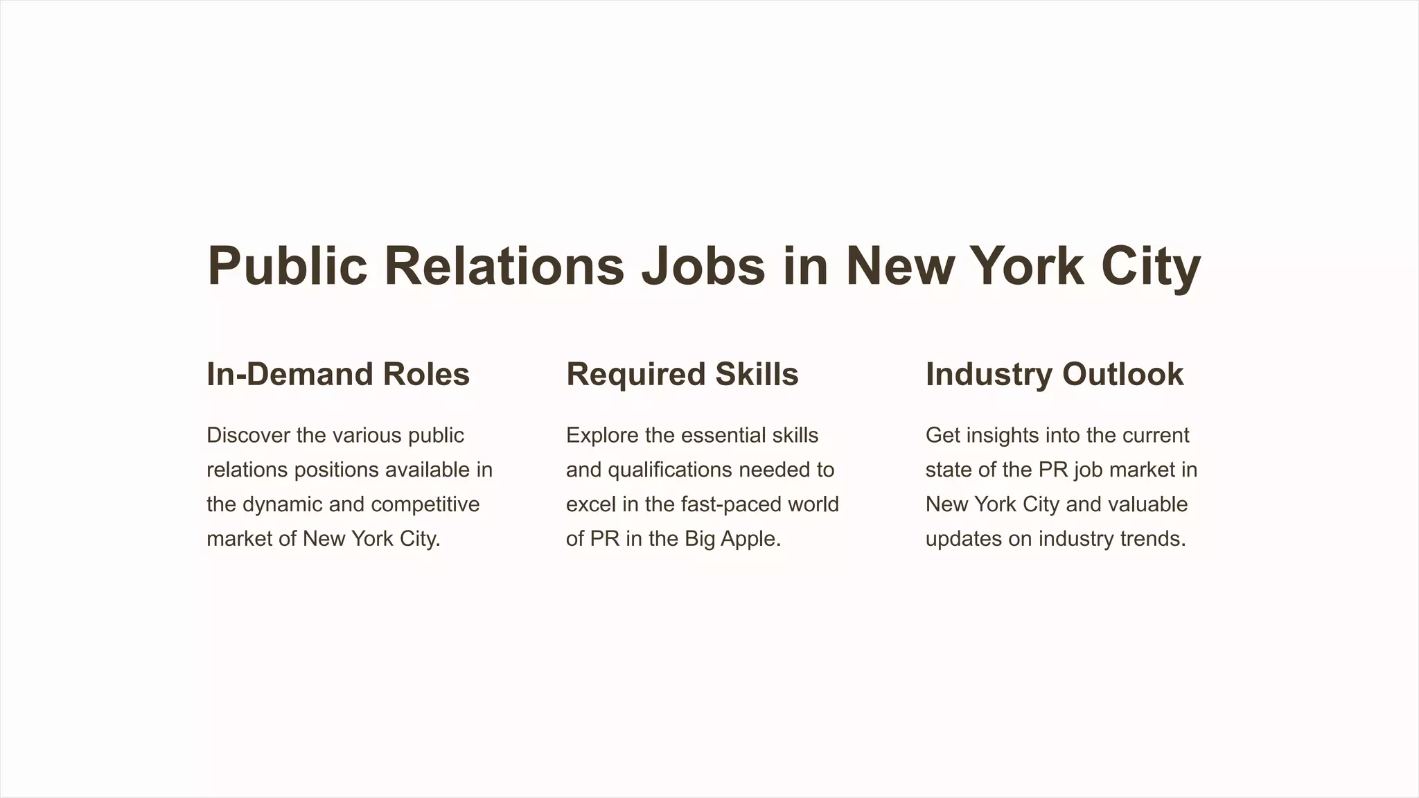 Public Relations Jobs New York City | PPT