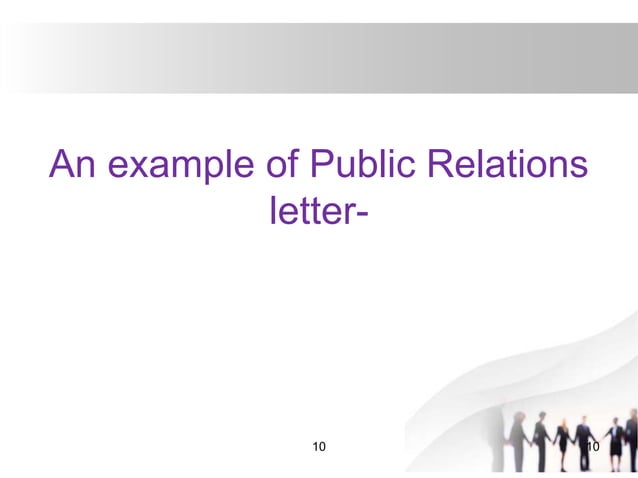 Public Relation's Letter. | PPT