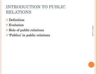 Public Relations Management Session 1 Evolution And Basic Concepts | PPT