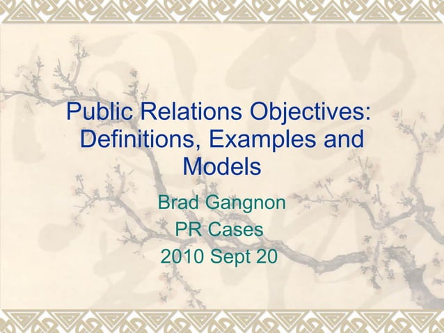 Public relations objectives and strategies | PPT