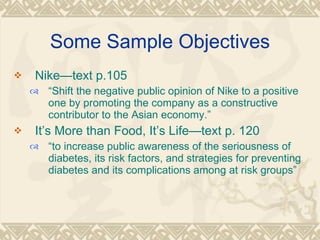 Public relations objectives and strategies | PPT
