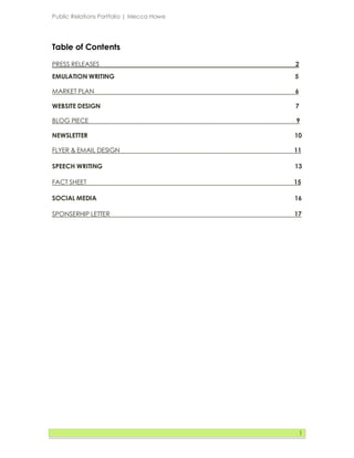 Public Relations and Marketing Portfolio | PDF