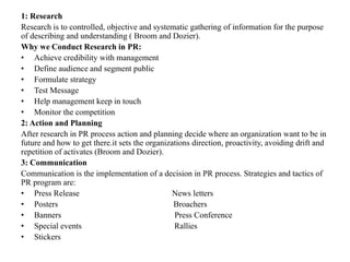 Public relations practice and theory | PPTX