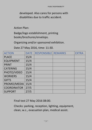 Public relations sample program. | PDF