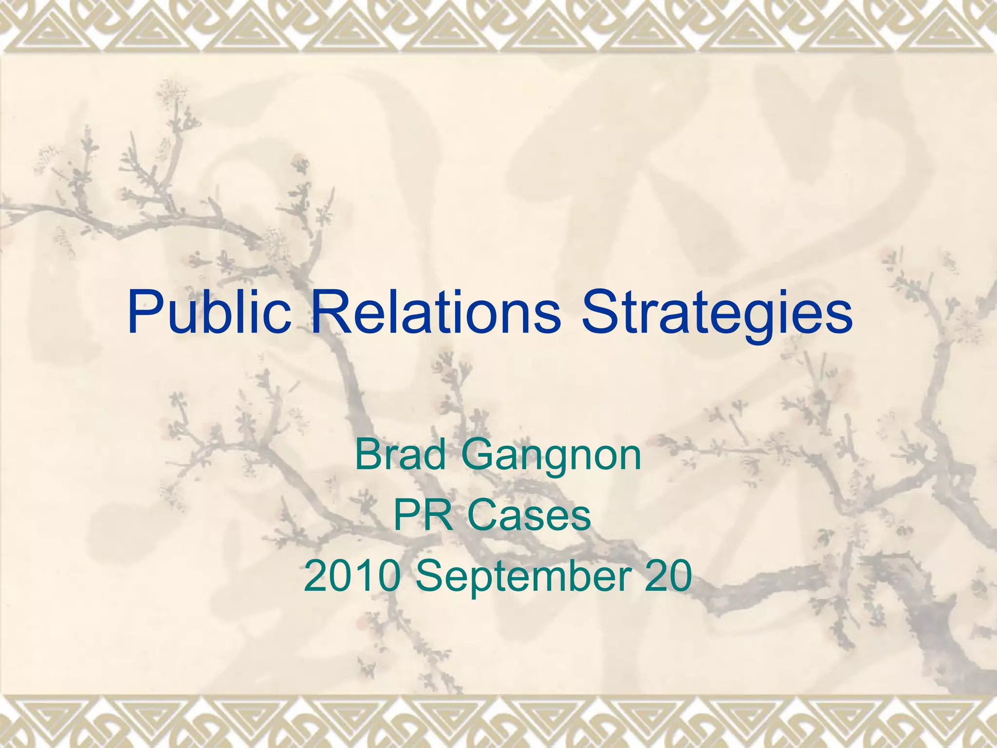 Public relations strategies | PPT