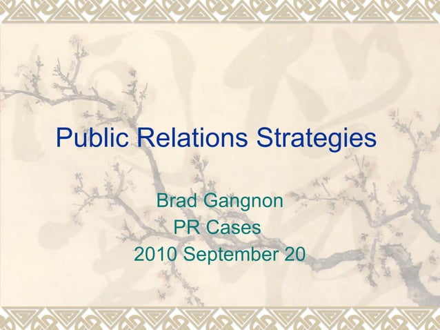 Public relations strategies | PPT