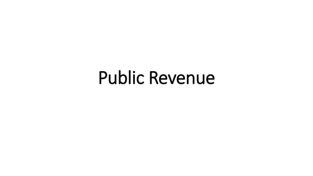Public revenue | PPT