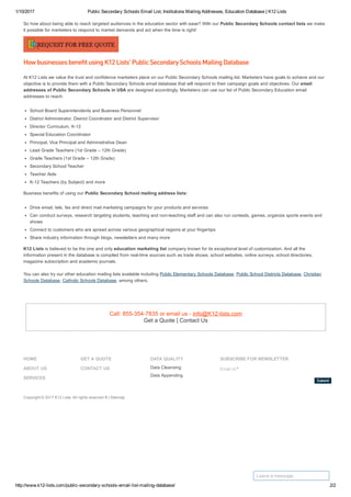 Public secondary schools email list | PDF | Email | Internet