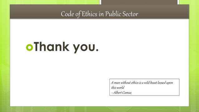 Public sector code of ethics-Implementation | PPT