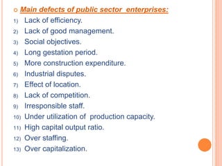 Public sector in India, role of public sector | PPTX