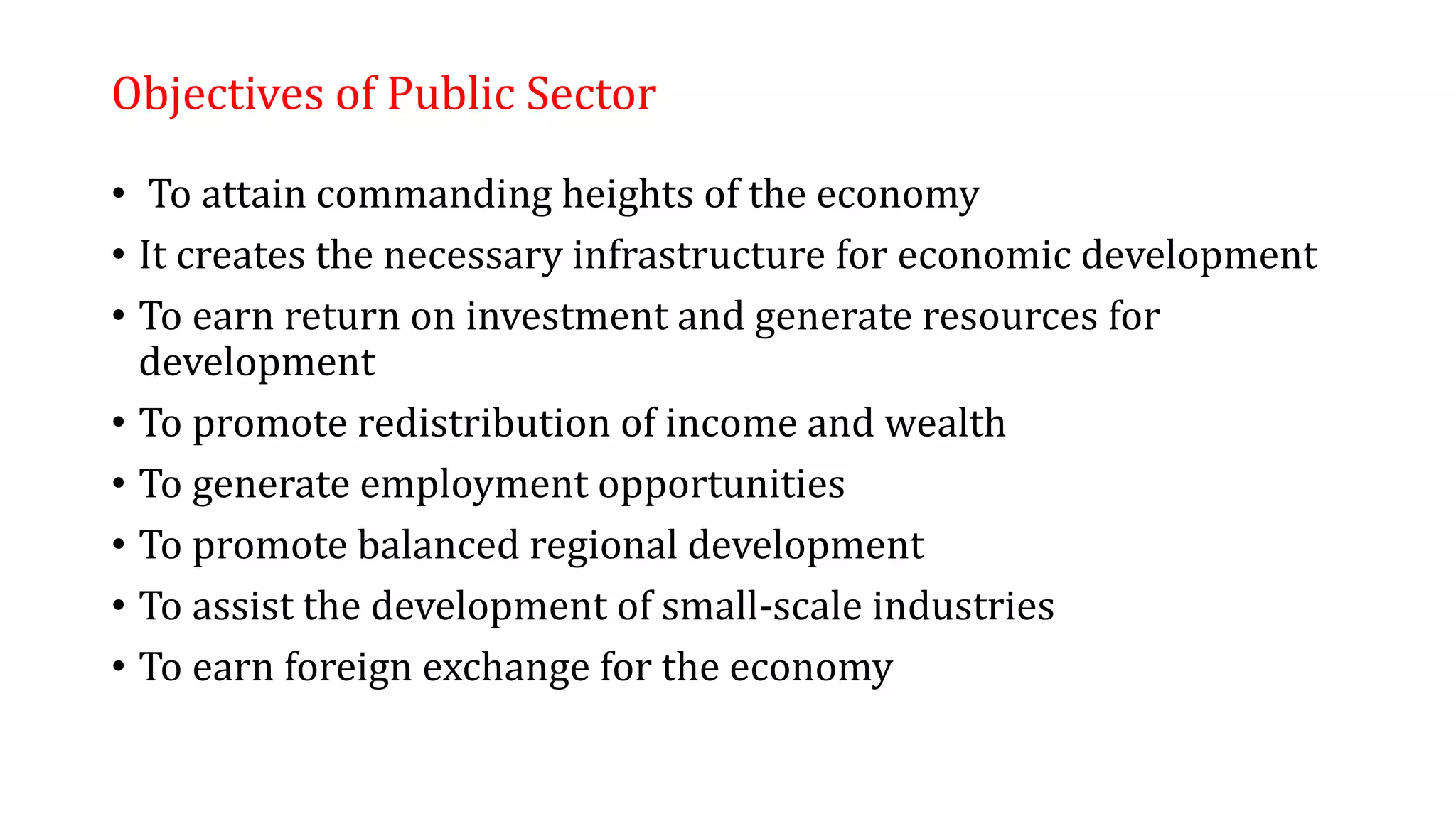Public sector its role, performance and reforms | PPT