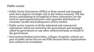 Public sector its role, performance and reforms | PPT