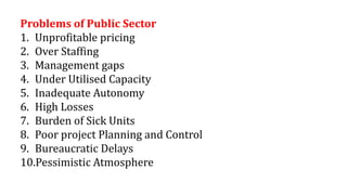 Public sector its role, performance and reforms | PPT