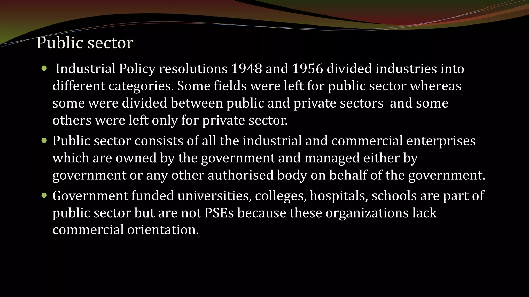 Public sector its role, performance and reforms | PPTX