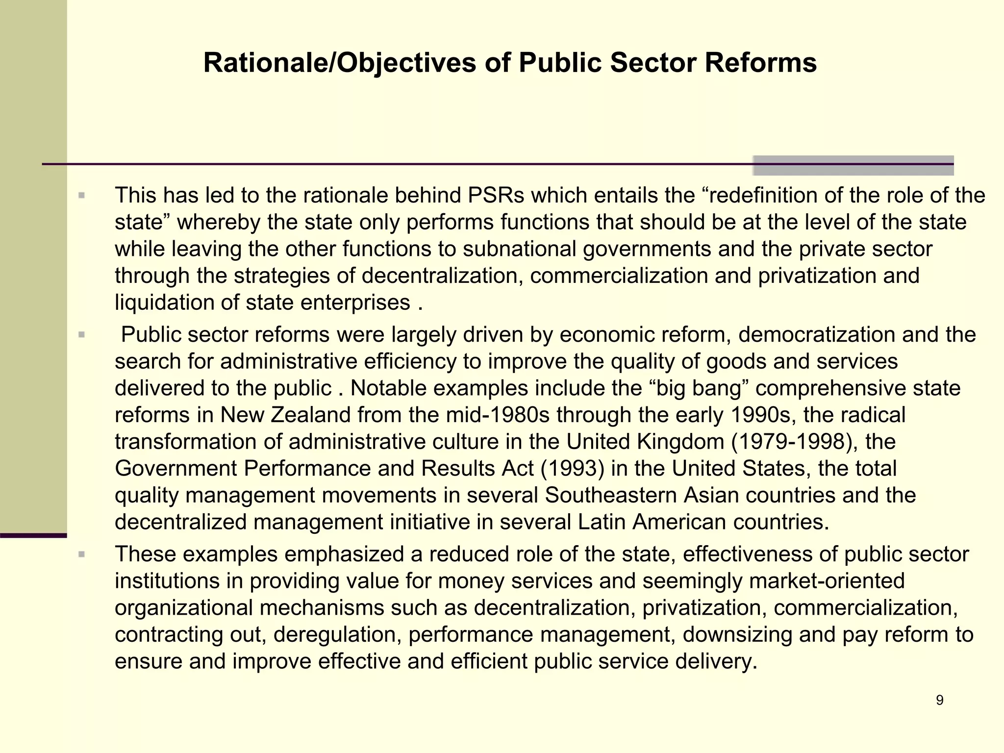 Public Service Reforms: An Introduction | PPT