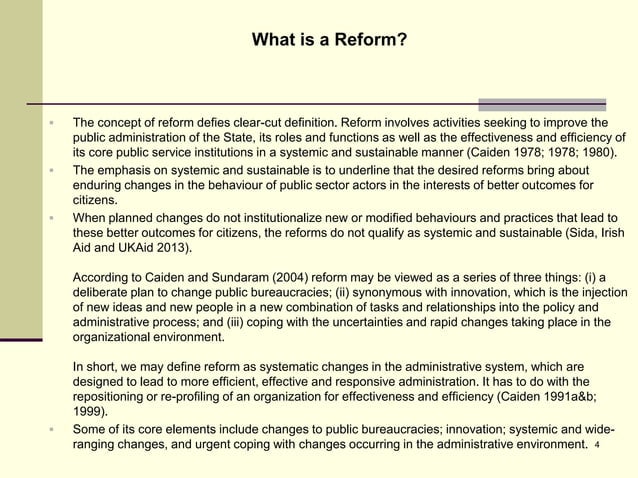 Public Service Reforms: An Introduction | PPT | Business | Business and ...
