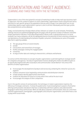 Public Segmentation with social media | PDF | Social Networking | Internet