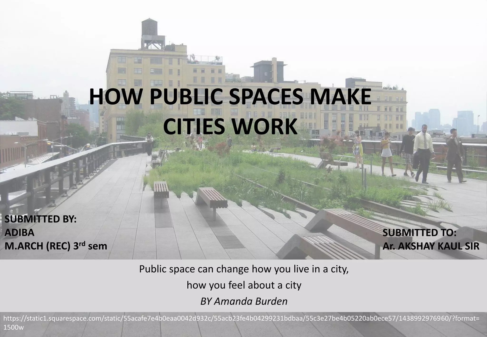 Public spaces makes city work | PDF