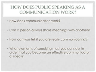 Public speaking, a short intro | PPTX