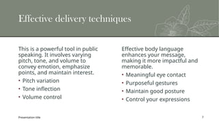 how to be a good public speaking international | PPT