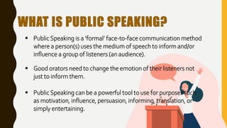 Public Speaking Slide Presentation for Teachers | PPT