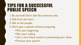 Public Speaking Slide Presentation for Teachers | PPT