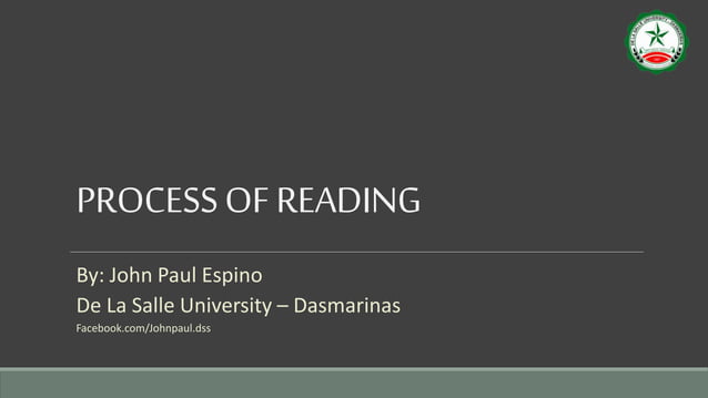 Public Speaking and Leadership -Process of Reading | PPTX | Books and Literature