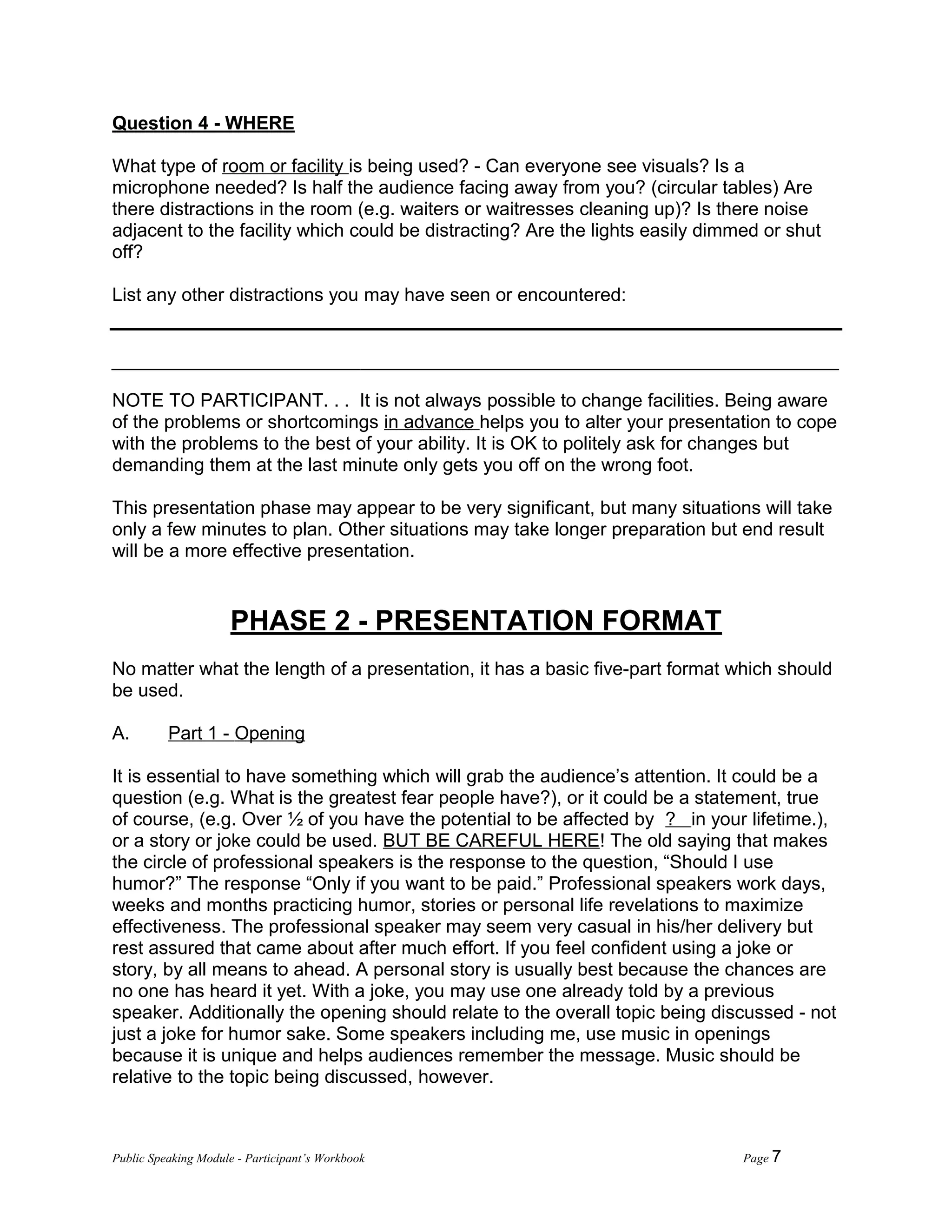 Public speaking workbook | DOC