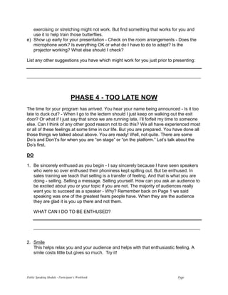 Public speaking workbook | DOC
