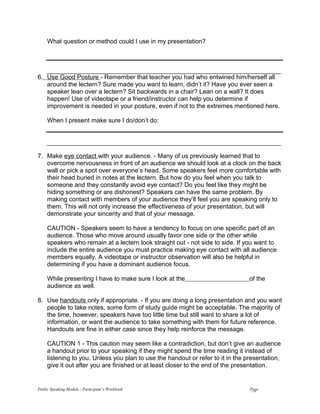 Public speaking workbook | DOC
