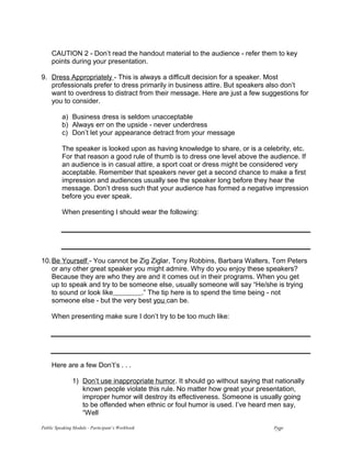 Public speaking workbook | DOC