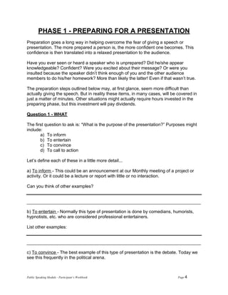 Public speaking workbook | DOC