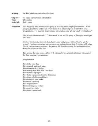 Public speaking activities | PDF