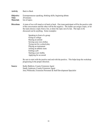 Public speaking activities | PDF