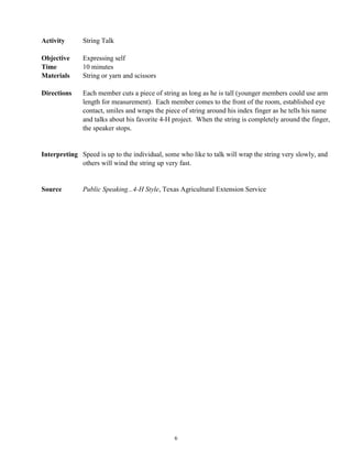 Public speaking activities | PDF