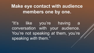 Public speaking and building rapport | PPTX