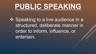 Public speaking and building rapport | PPTX