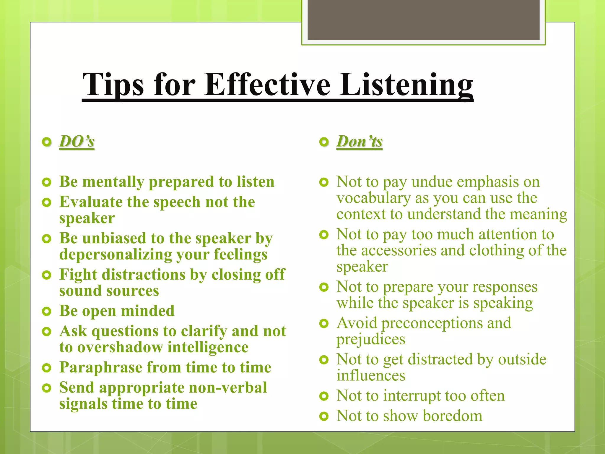 Public speaking and listening skills | PPTX