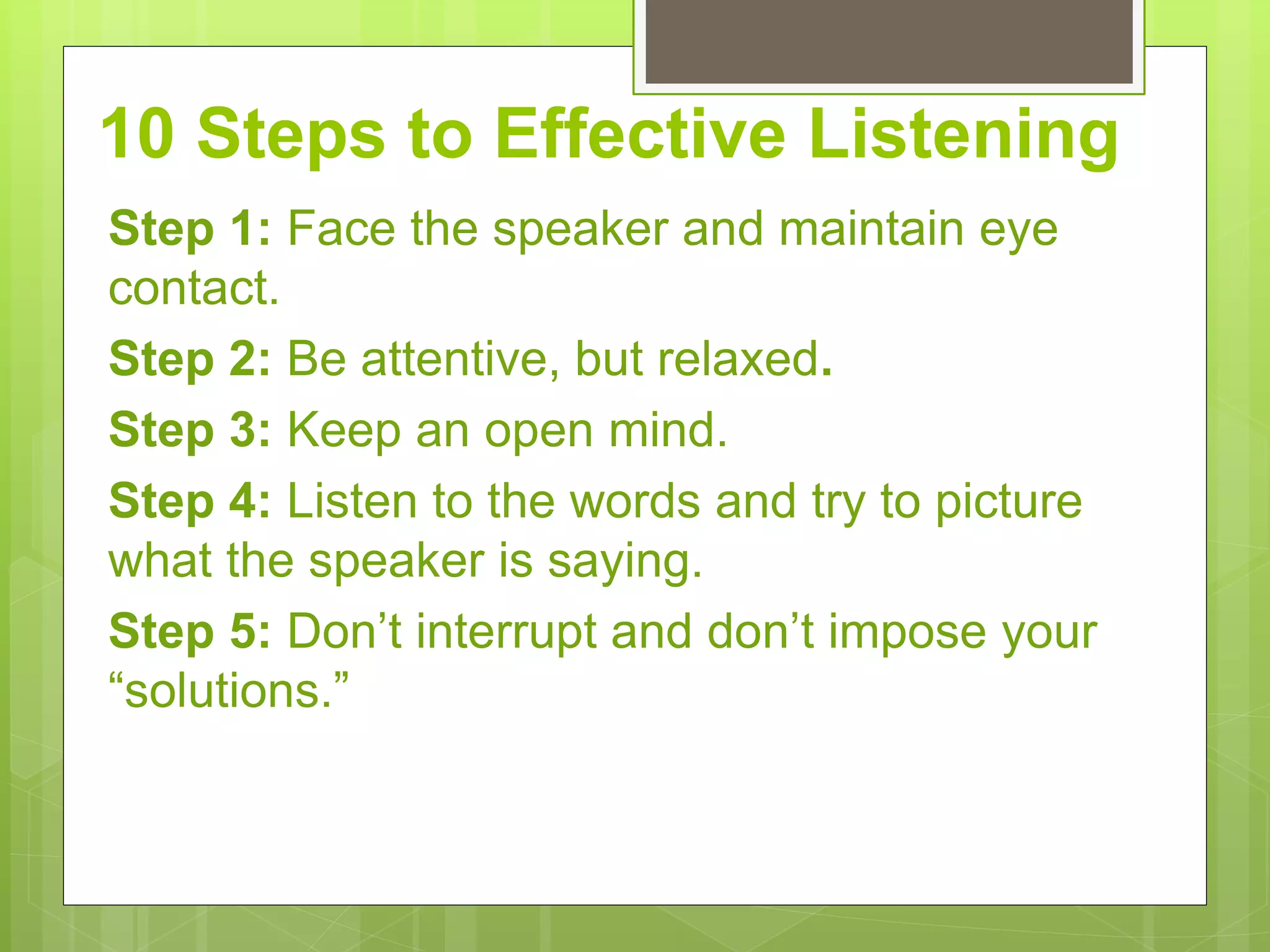 Public speaking and listening skills | PPTX