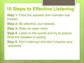 Public speaking and listening skills | PPTX