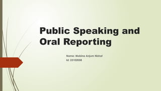 Public Speaking and Oral Reporting Presentation | PPT