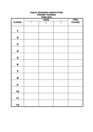 Public speaking competition | DOCX