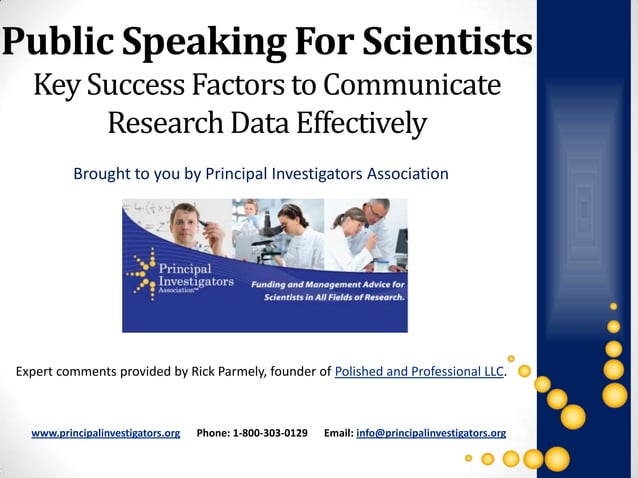 Public Speaking For Scientists | PPT