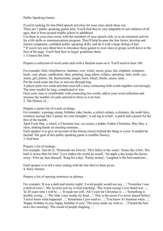 Public speaking games | DOC