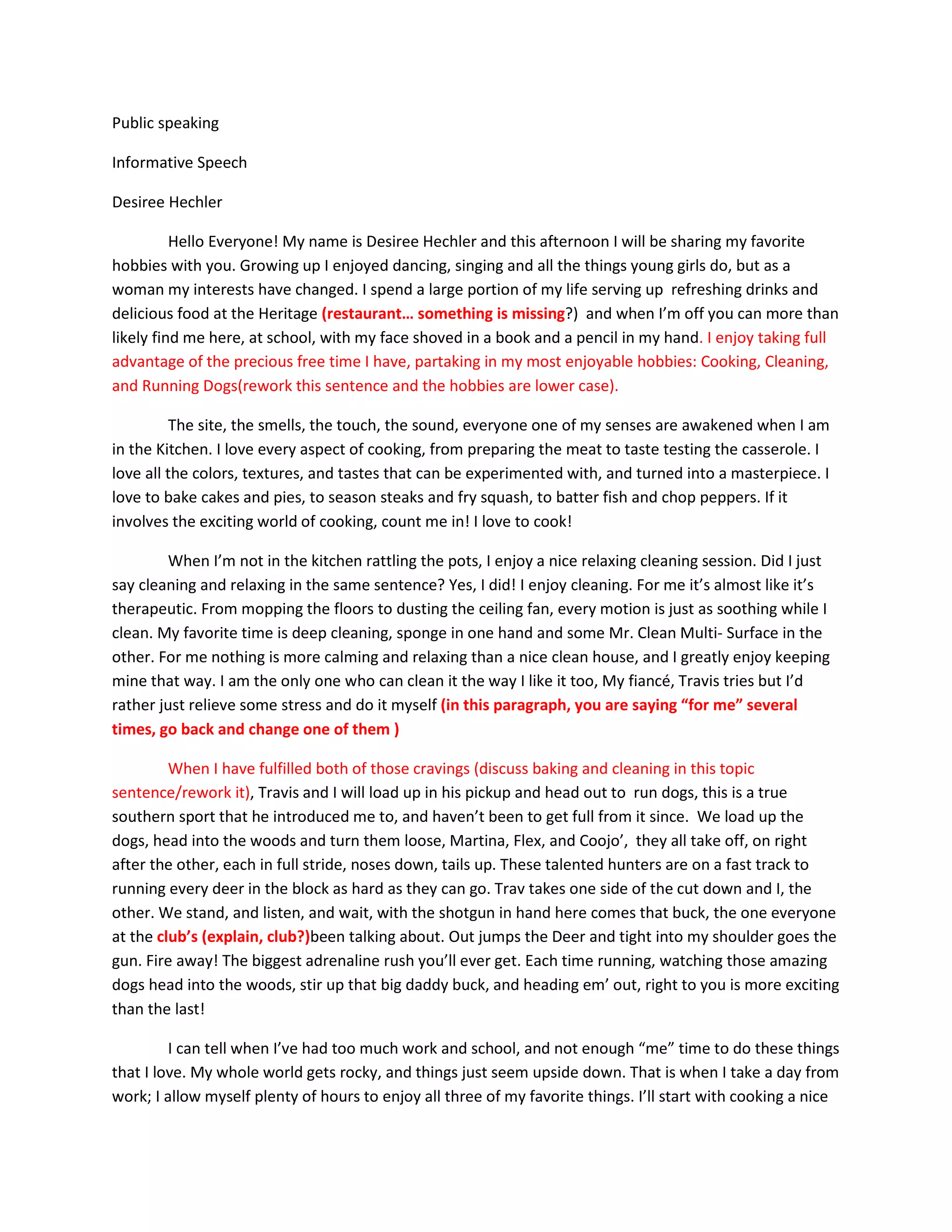 Public Speaking Informative Speech | PDF